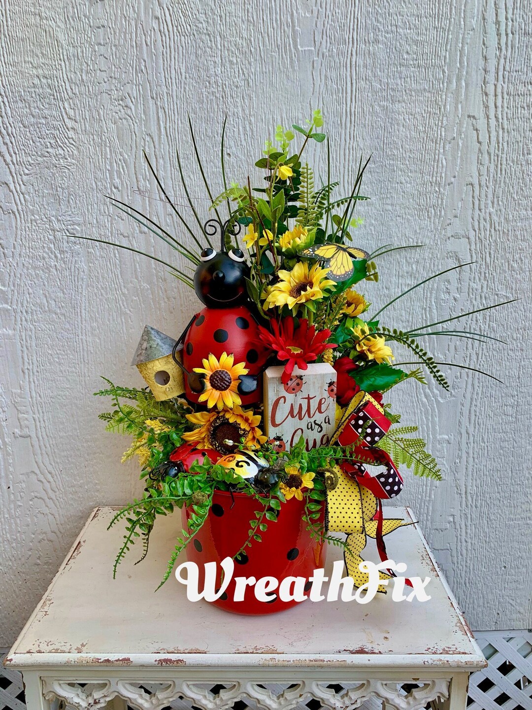 Ladybug Arrangement, Summer Centerpiece, Spring Floral, Large ...