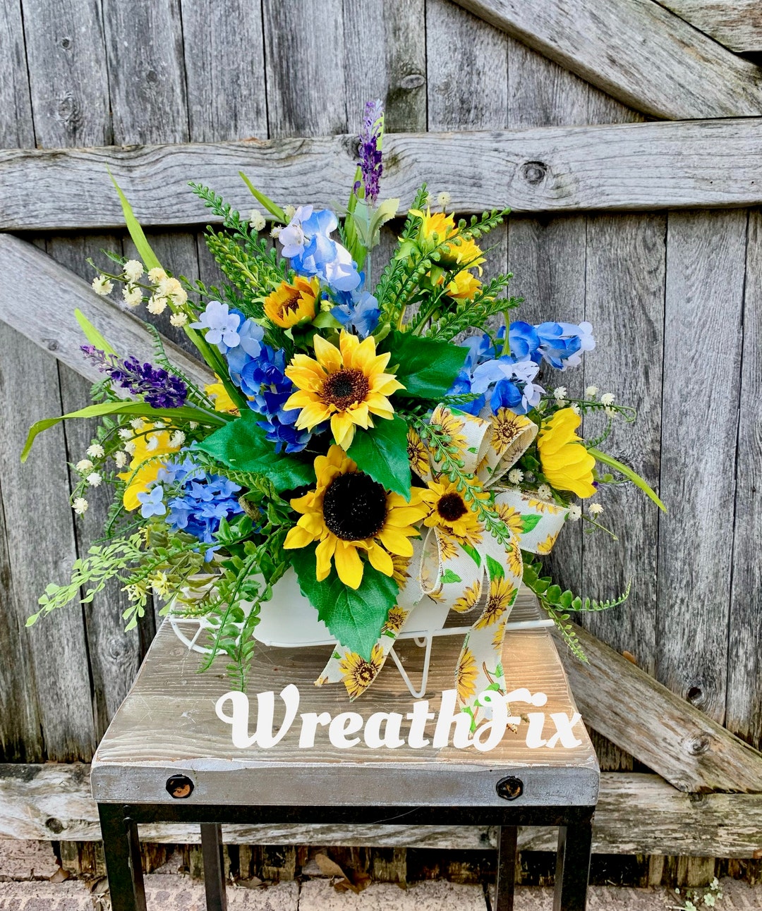 Sunflower Arrangement, Texas Bluebonnet Arrangement, Summer Centerpiece ...