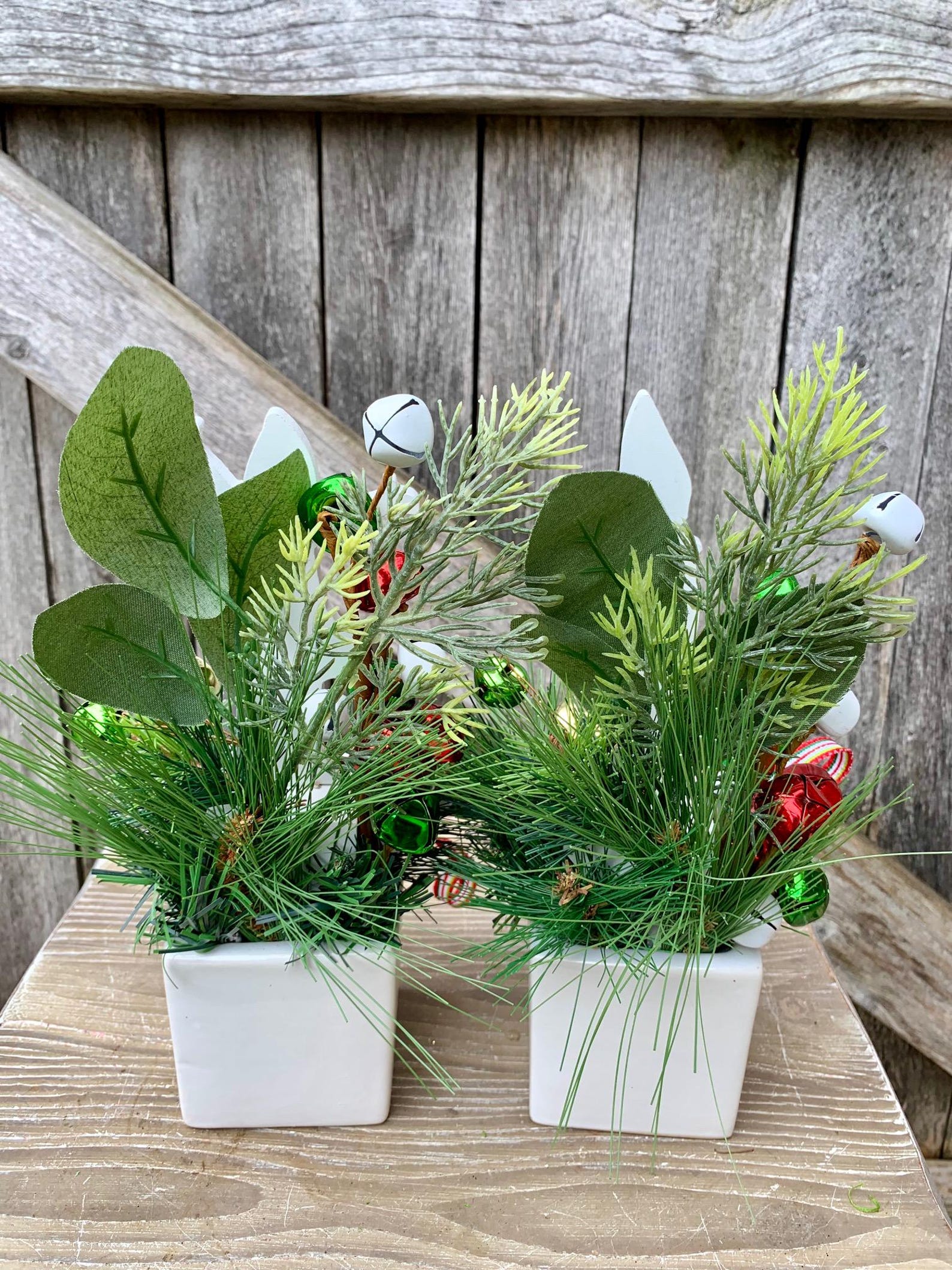 Set of Elf Arrangements, Mini Centerpiece, Small Arrangement, Christmas ...