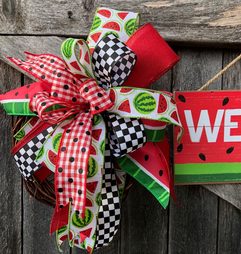 Watermelon Bow and Sign Set Watermelon Wreath Bow Welcome - Etsy
