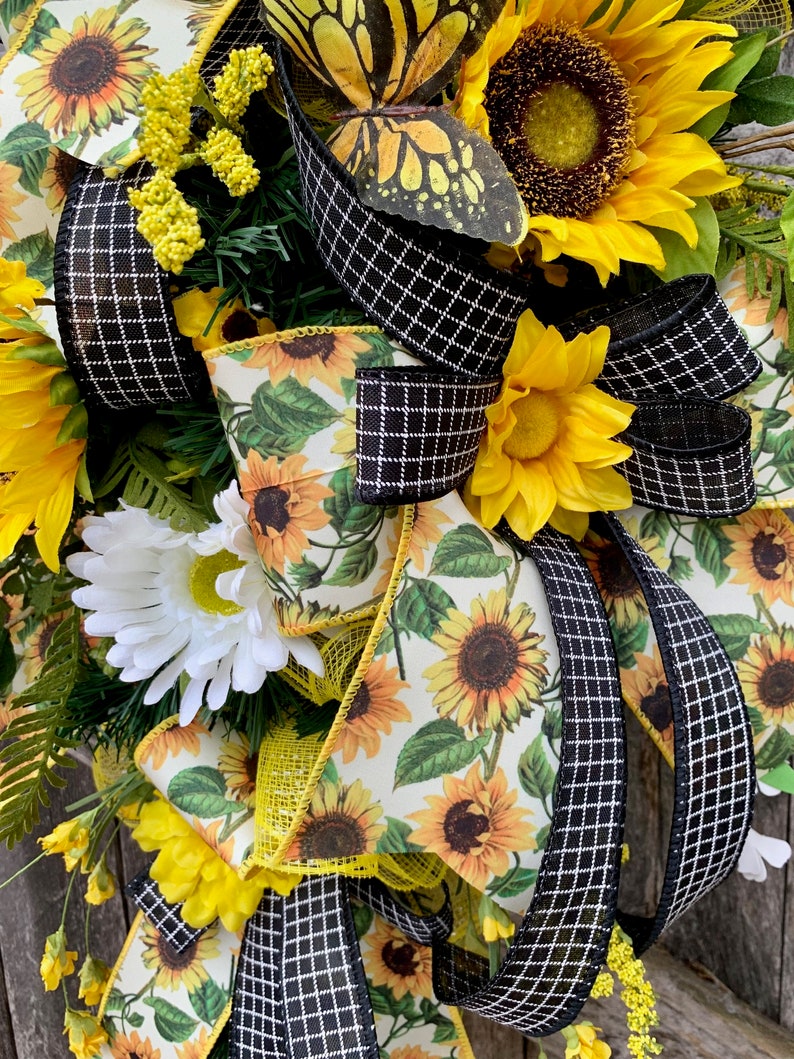 Sunflower Swag, Everday Wreath, Deluxe Wreath, Large Wreath, Spring ...