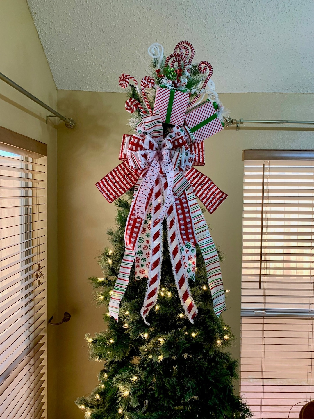 Large Tree Topper, Elf Tree Topper, Candy Tree Topper, Christmas Tree ...