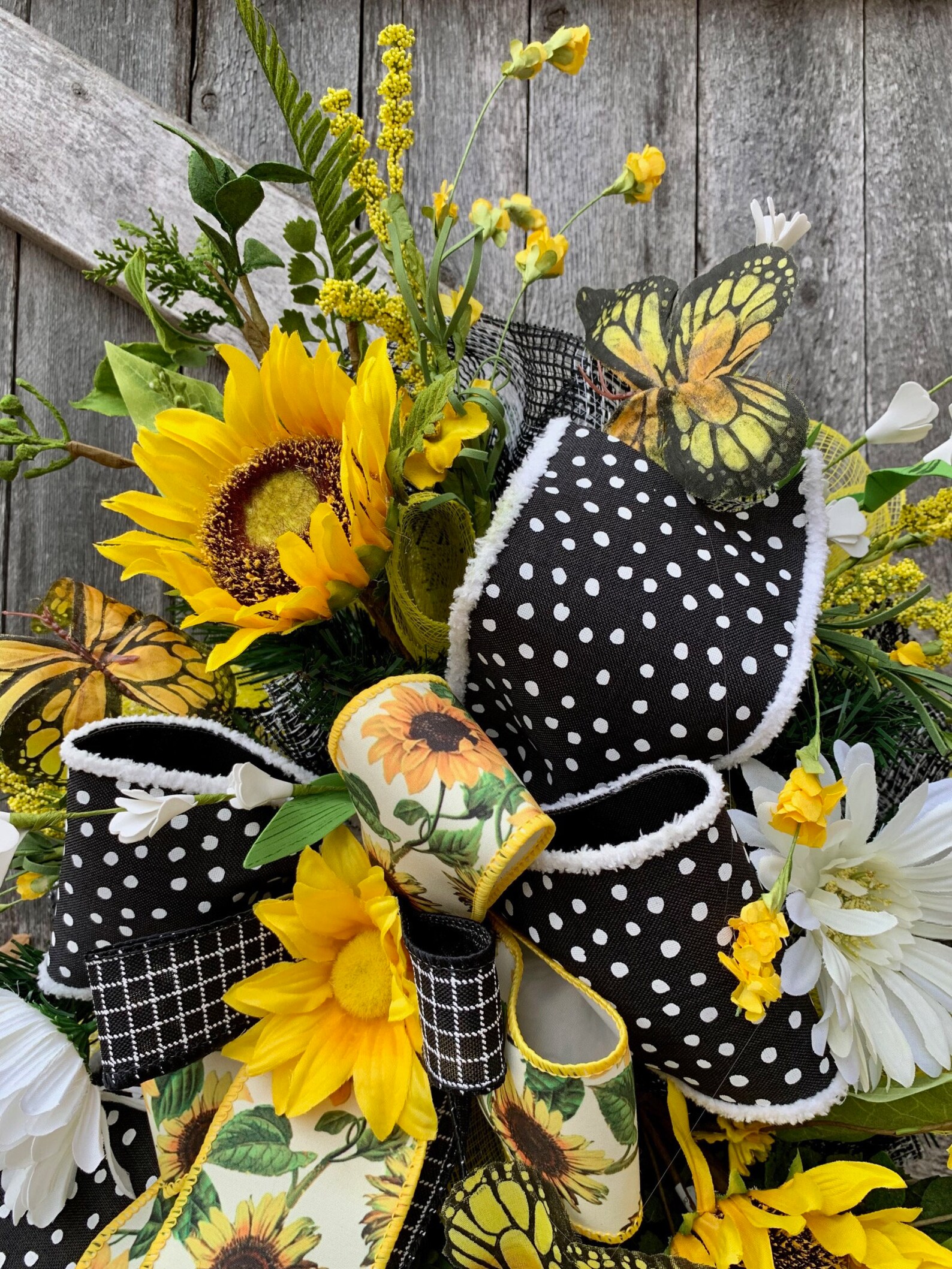 Sunflower Swag, Everday Wreath, Deluxe Wreath, Large Wreath, Spring ...