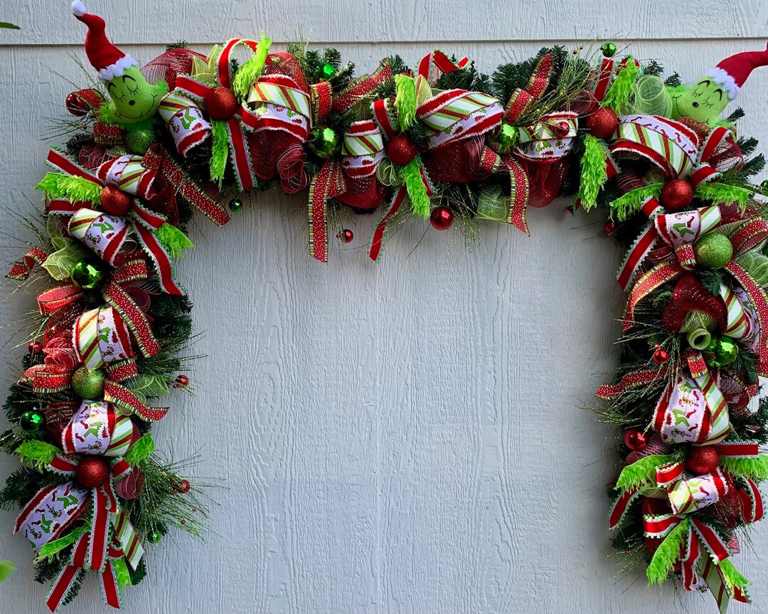 Deluxe Grinch Garland, Door Garland, Whimsical, Christmas Deluxe ...