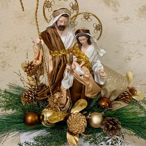 Nativity Arrangement, Religious Centerpiece, Elegant Arrangement, Holy ...