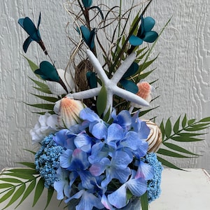 Beach Floral Arrangement for Tabletop, Seaside Floral, Coastal ...