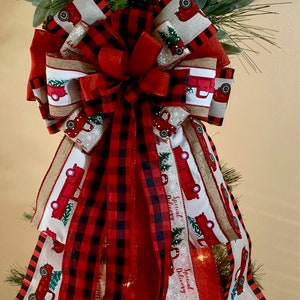 Large Truck Tree Topper, Farmhouse Topper, Christmas Tree Decor, Red ...