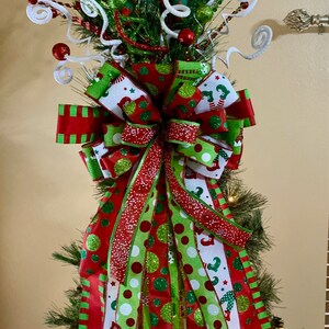 Large Elf Tree Topper, Grinch Inspired Tree Topper, Christmas Tree ...