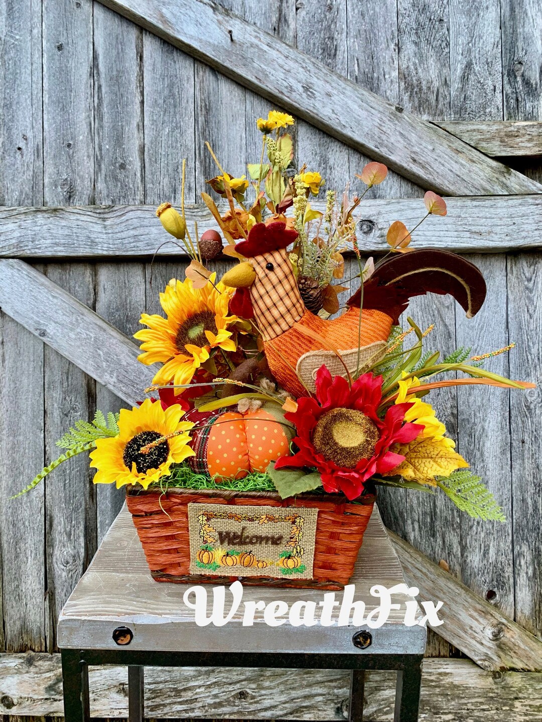 Fall Centerpiece, Chicken Arrangement, Rooster, Fall Decor, Table Decor ...