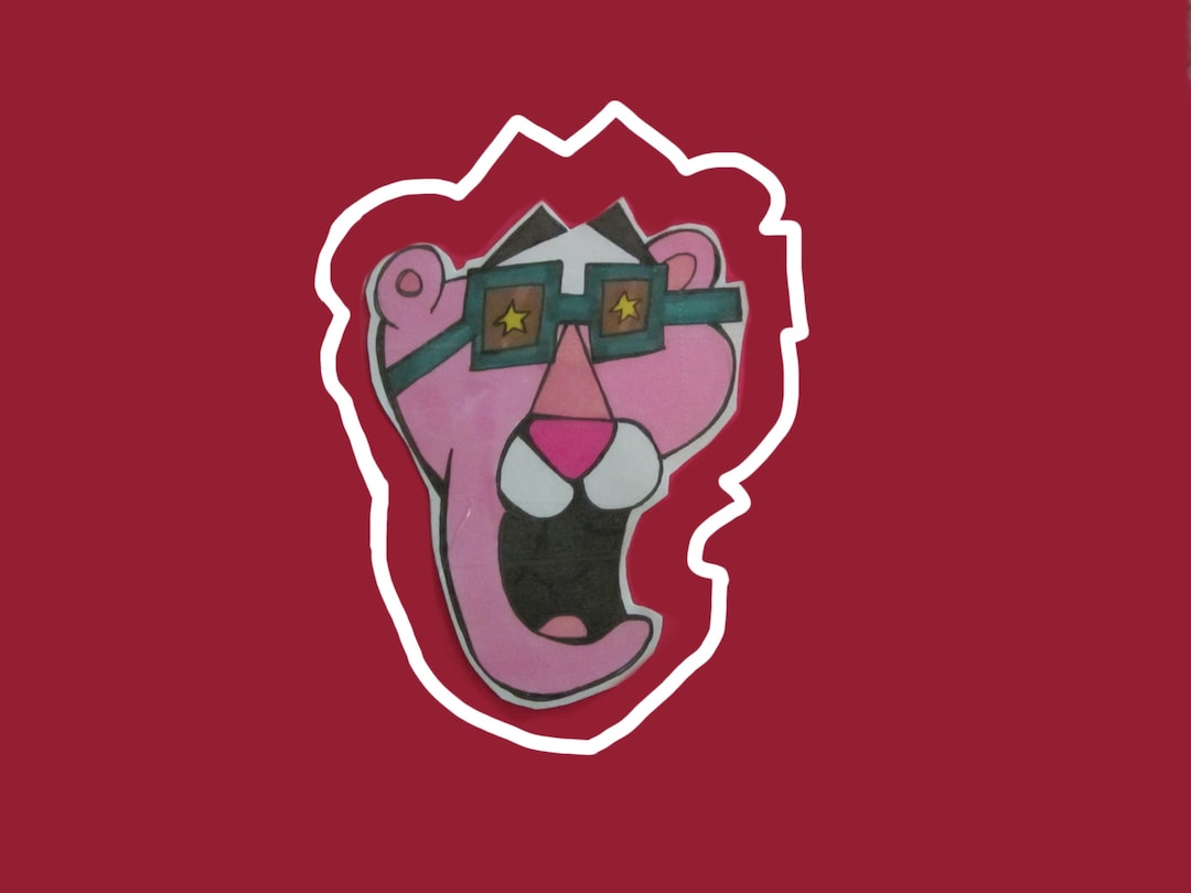 Pantera rosa con pegatina de gafas de sol - Etsy España