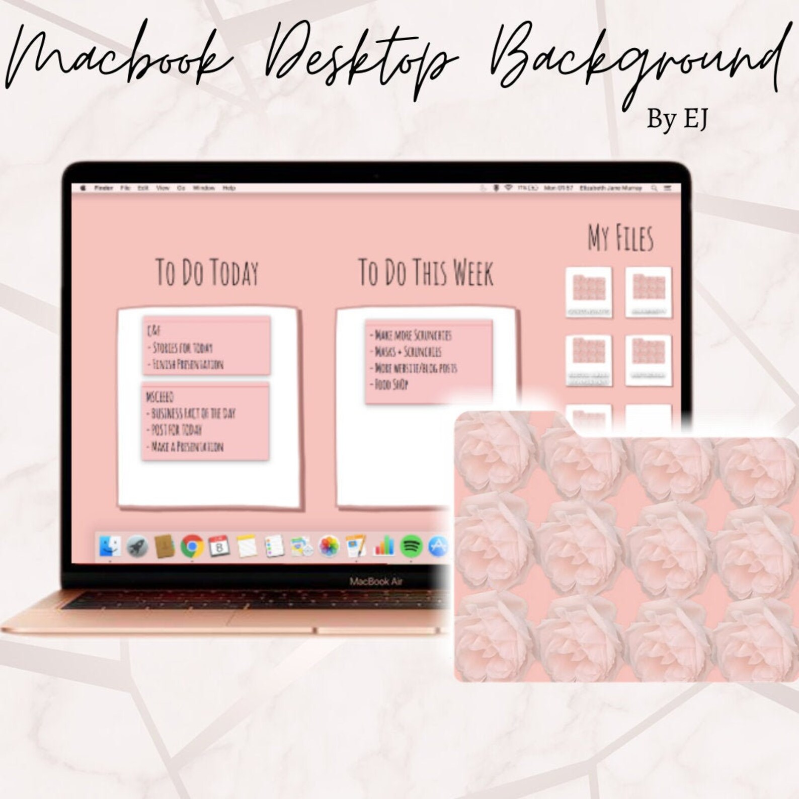 MacBook Desktop Wallpaper Background for Organisation + Flower Folder ...