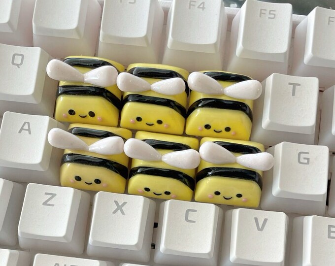 Cute Bee Keycap 3D Printed Artisan Cherry MX XDA Keyboard Accessory ...