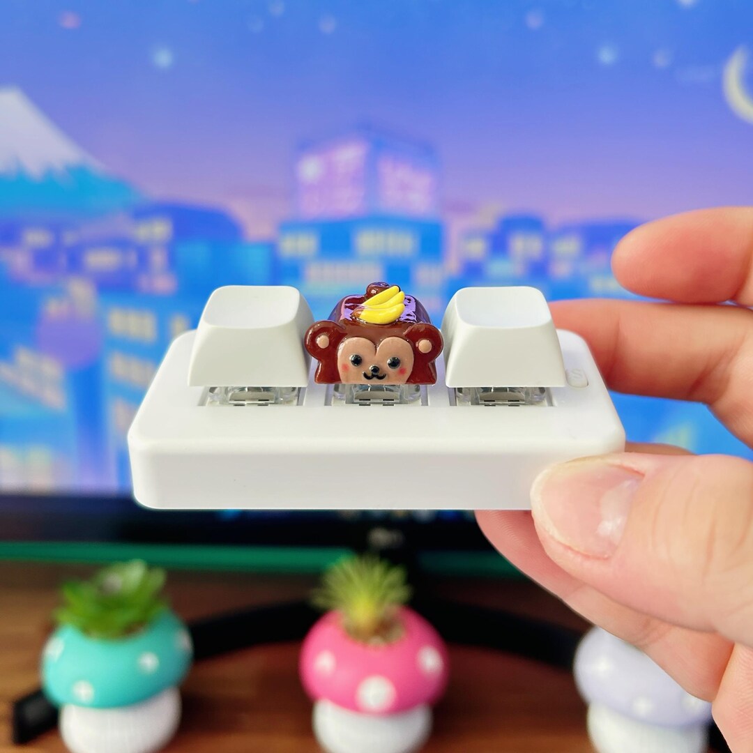 Monkey Bananas Keycap + Handmade Artisan Keycap + Kawaii Keycap - Etsy