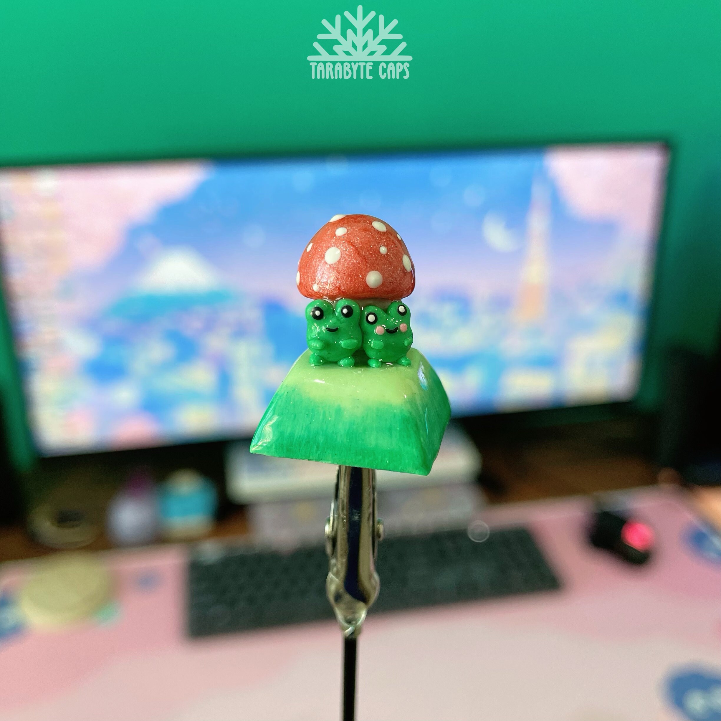 Frog Keycap Froggies Kawaii Mushroom Handmade Artisan - Etsy