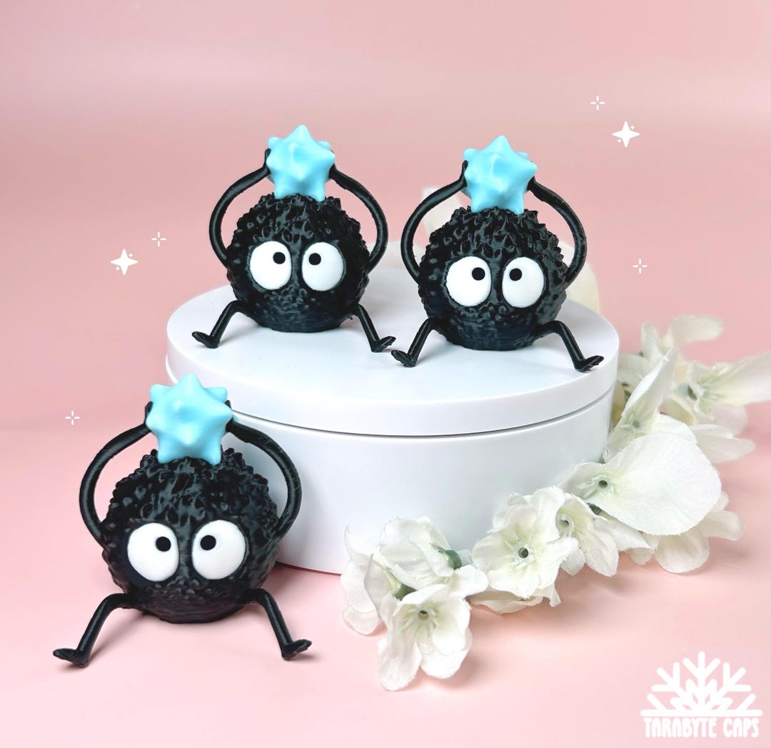 Soot Sprite Desk Buddy + Baby Blue Candy + 3d Printed Model + Studio ...