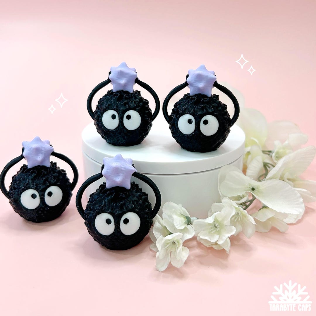 Soot Sprite Desk Buddy + Purple Candy + 3d Printed Model + Studio Ghibli - Etsy