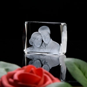 3D Crystal Photo, Custom 3D Crystal Photo Cube, Custom Photo Gift ...