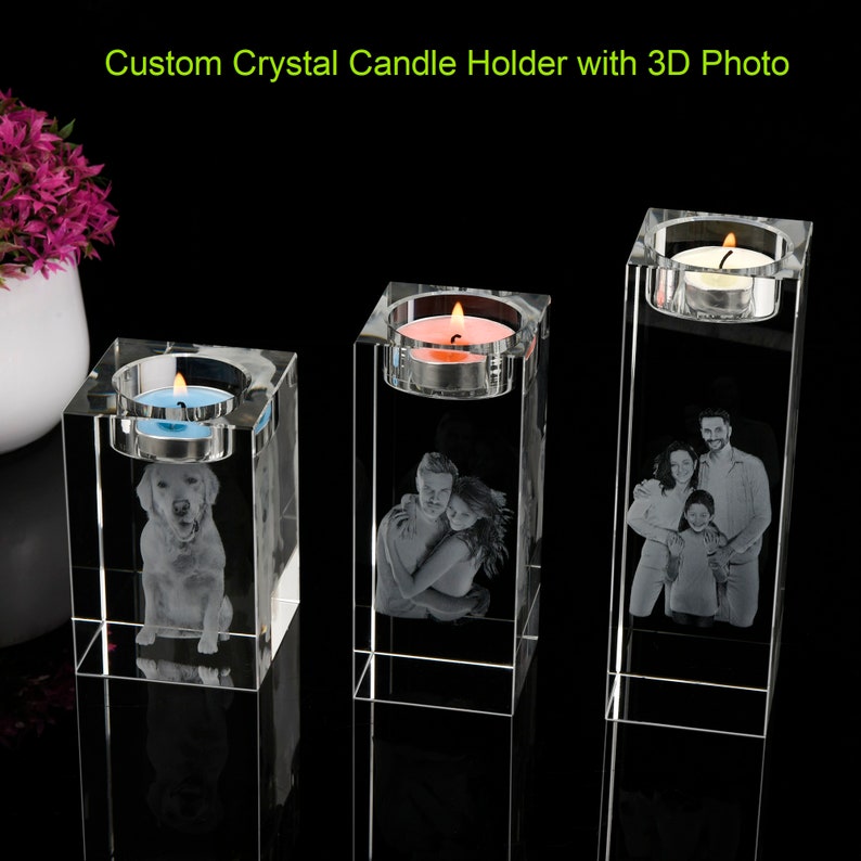 Custom 3D Photo Candle Holder,3d Crystal Photo Engraved,personalized ...