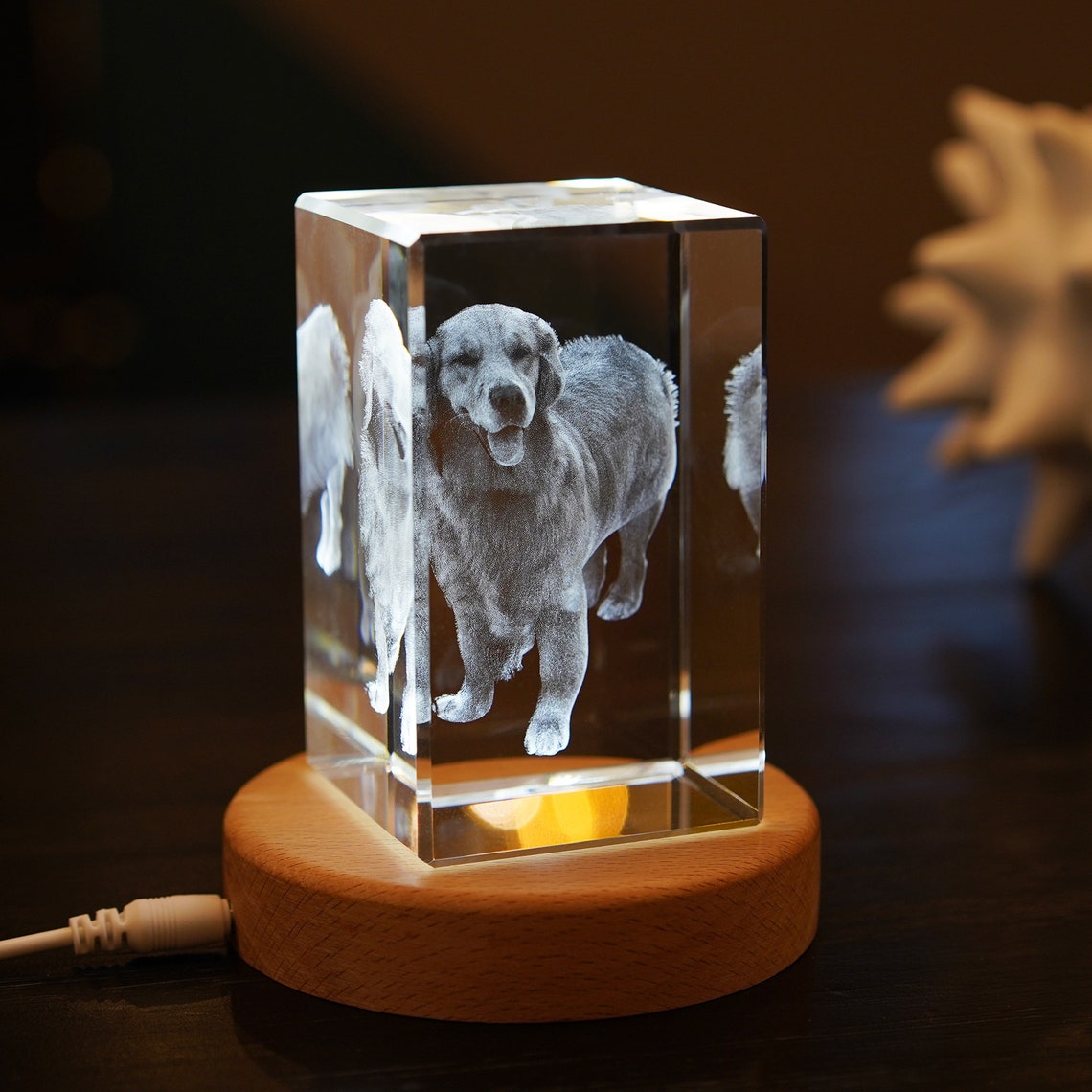 Custom 3D Crystal Photo Gift Personalized 3D Photo Engraved - Etsy