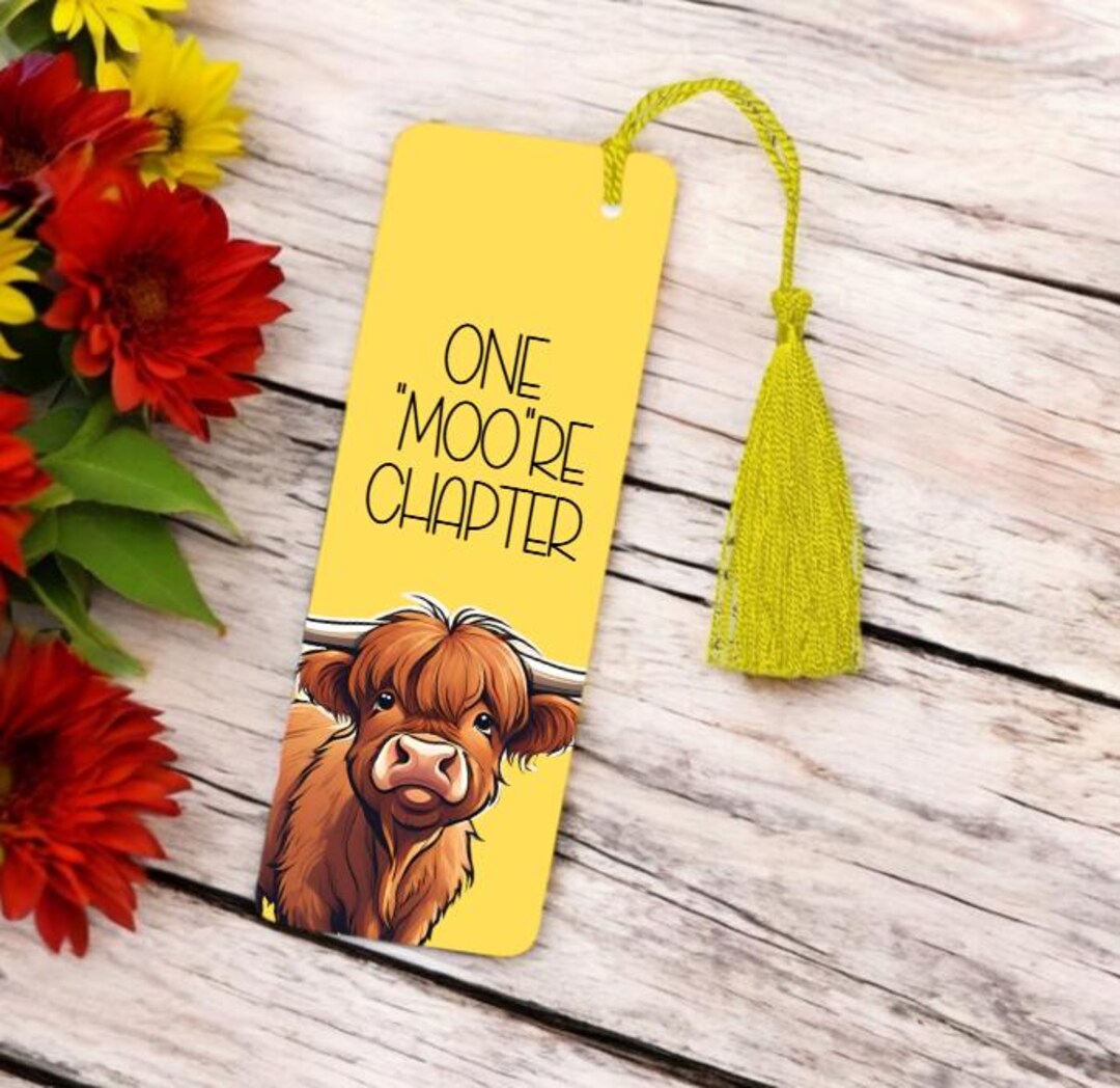 Highland Cow Bookmark, Bookmark, Highland Cow Gift, Textured Bookmark ...