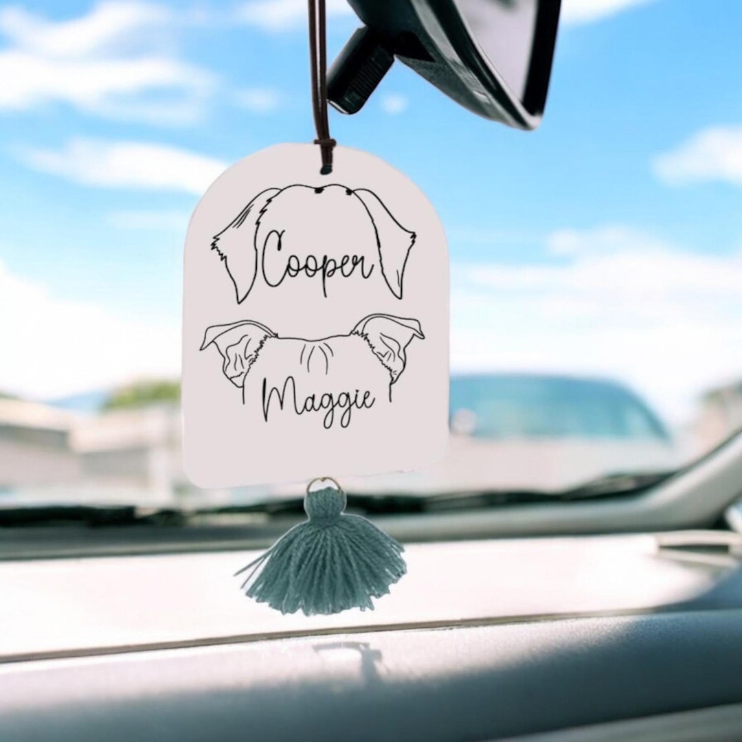 Personalized Dog Ear Car Freshener With Name, Dog Mom Gift for Her, Dog ...