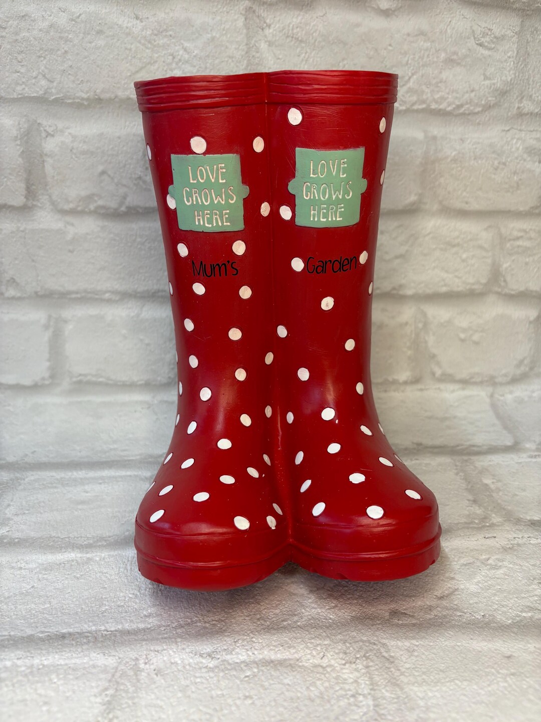 Personalised Welly Planter Red, Dad’s Garden Gift, Fathers Day Gift ...