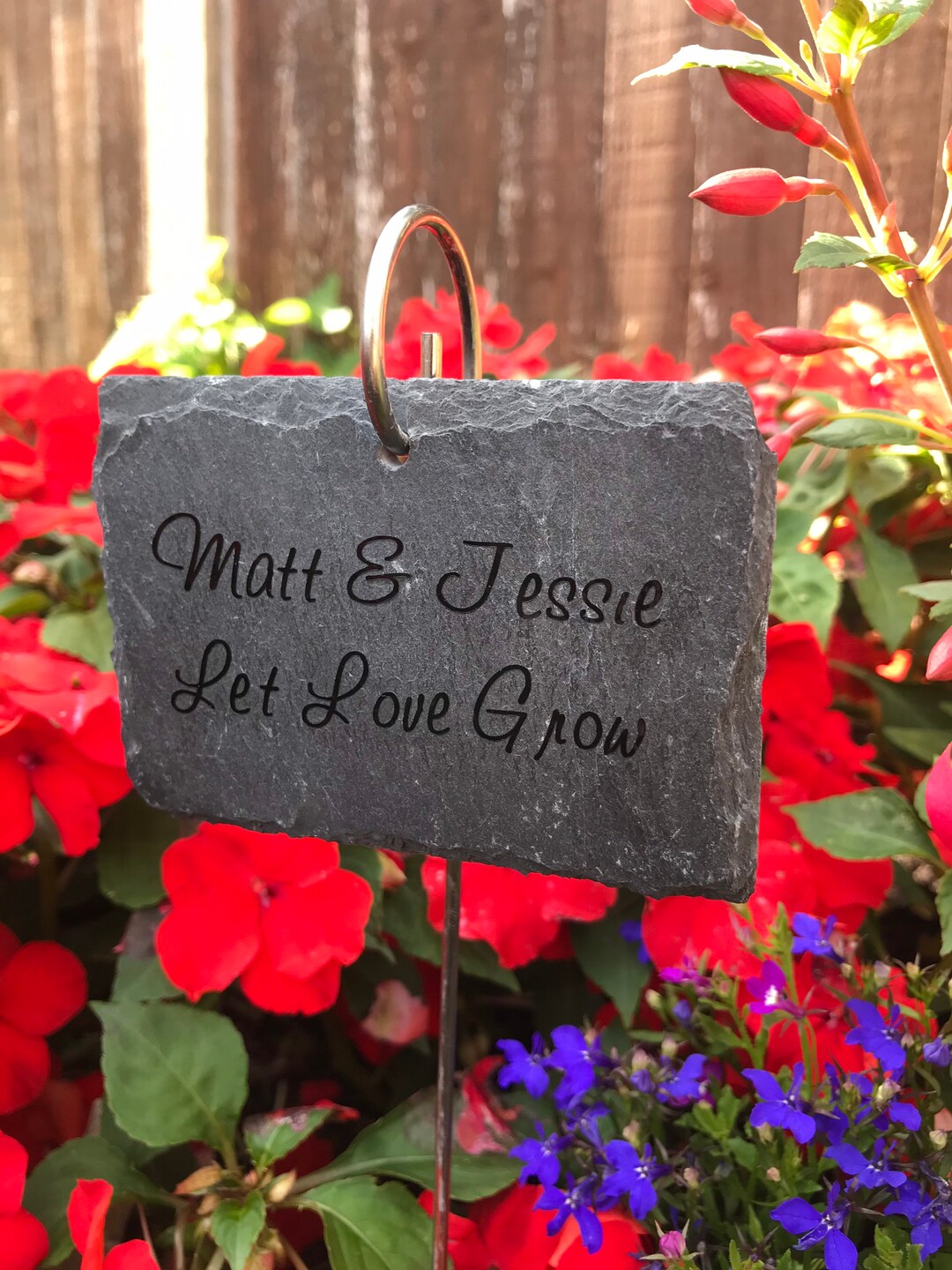 Personalised Slate Plaque and Hook, Slate Garden Sign, Unique Garden ...