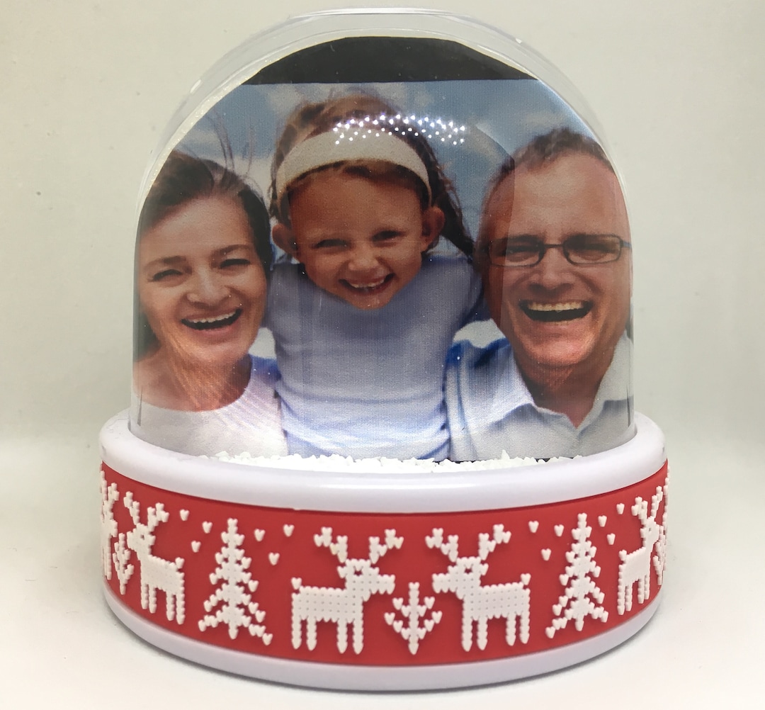 Personalised Christmas Snow Globe, Photo Gift Snow Dome, Christmas ...