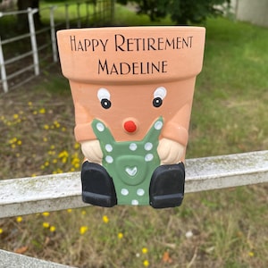 Happy Retirement Gift, Plant Pot Gift, Personalised Retirement Gift ...