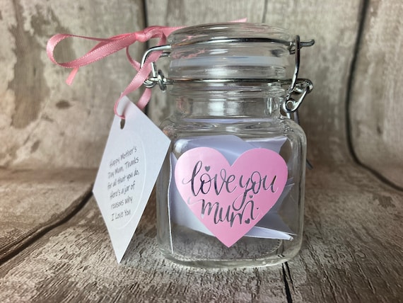 Love You Mum Jar Mothers Day Keepsake Jar Mum and Me | Etsy