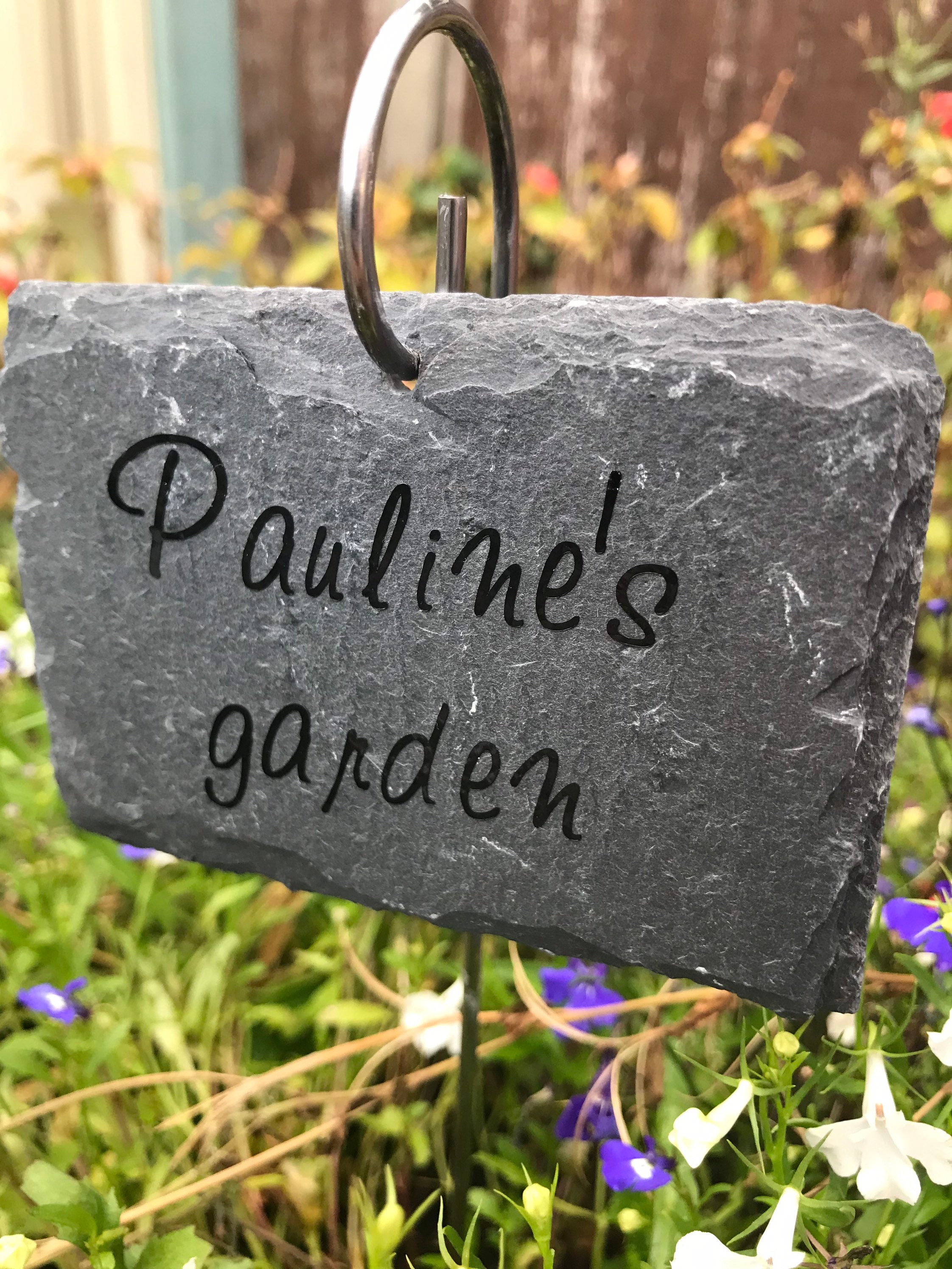 Personalised Slate Plaque And Hook Slate Garden Sign Unique Etsy