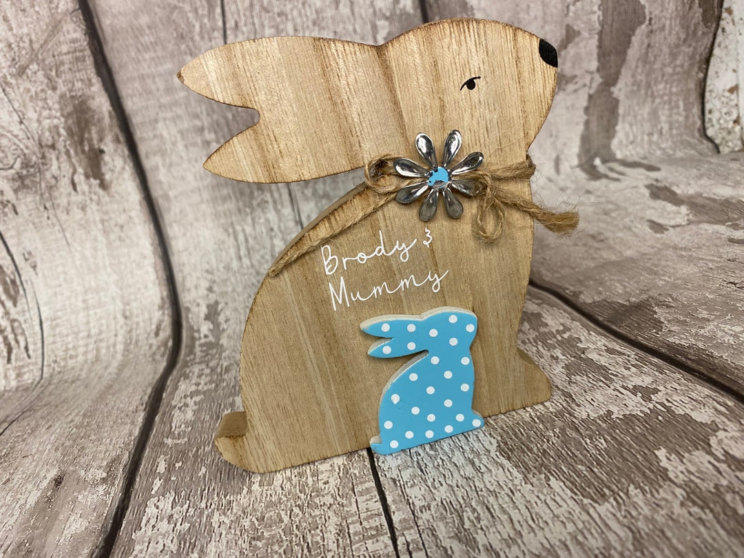Personalised Wooden Bunny Rabbit, Mummy and Baby Rabbits, First Mothers ...