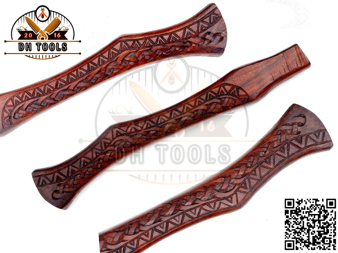 Hand Carved Viking Axe Handle Blank: Walnut Wood, Camping Hunting Axe ...