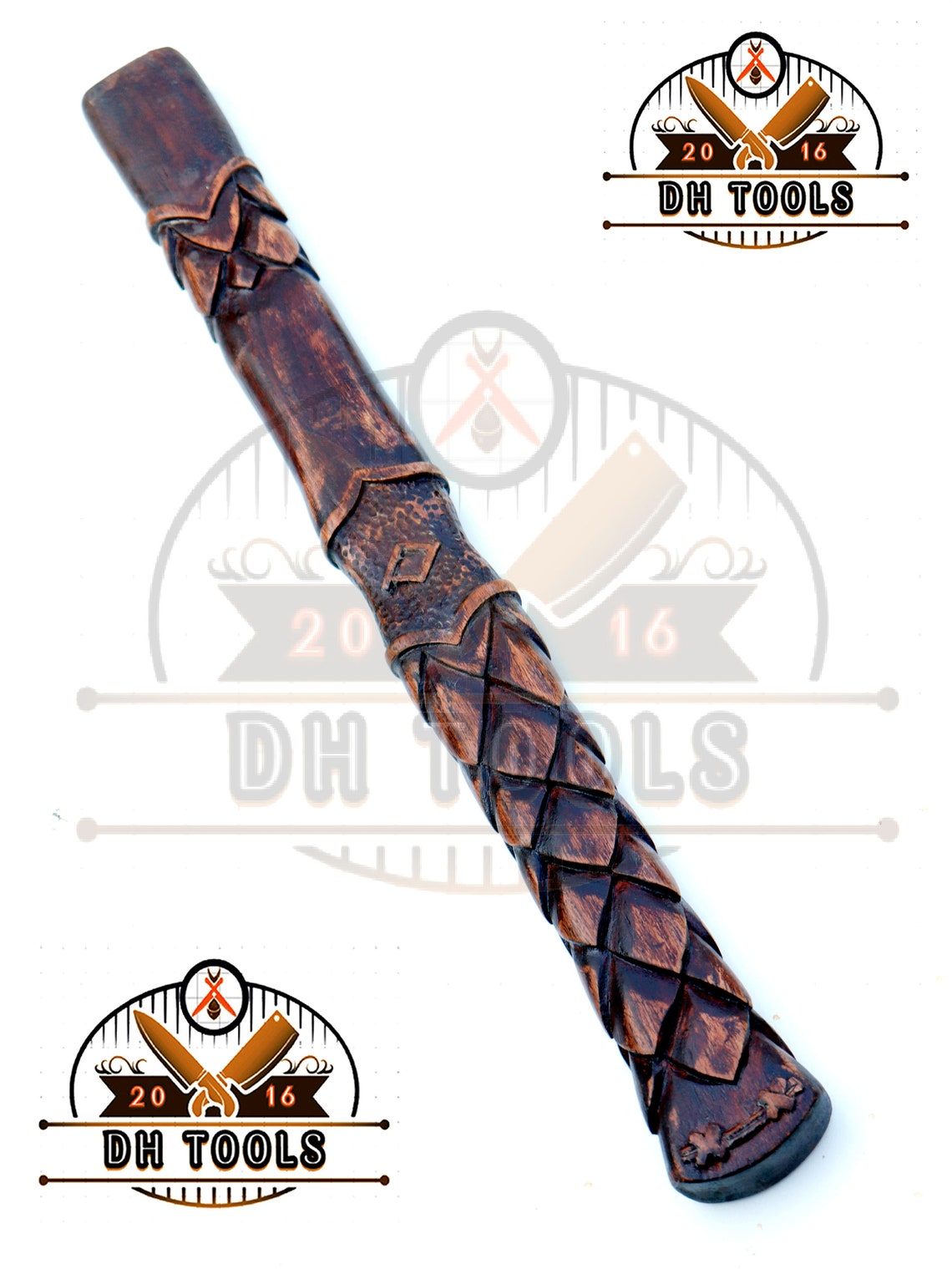 Handmade Viking Style Camping/hunting Axe Handle With Carved Leaf's and ...