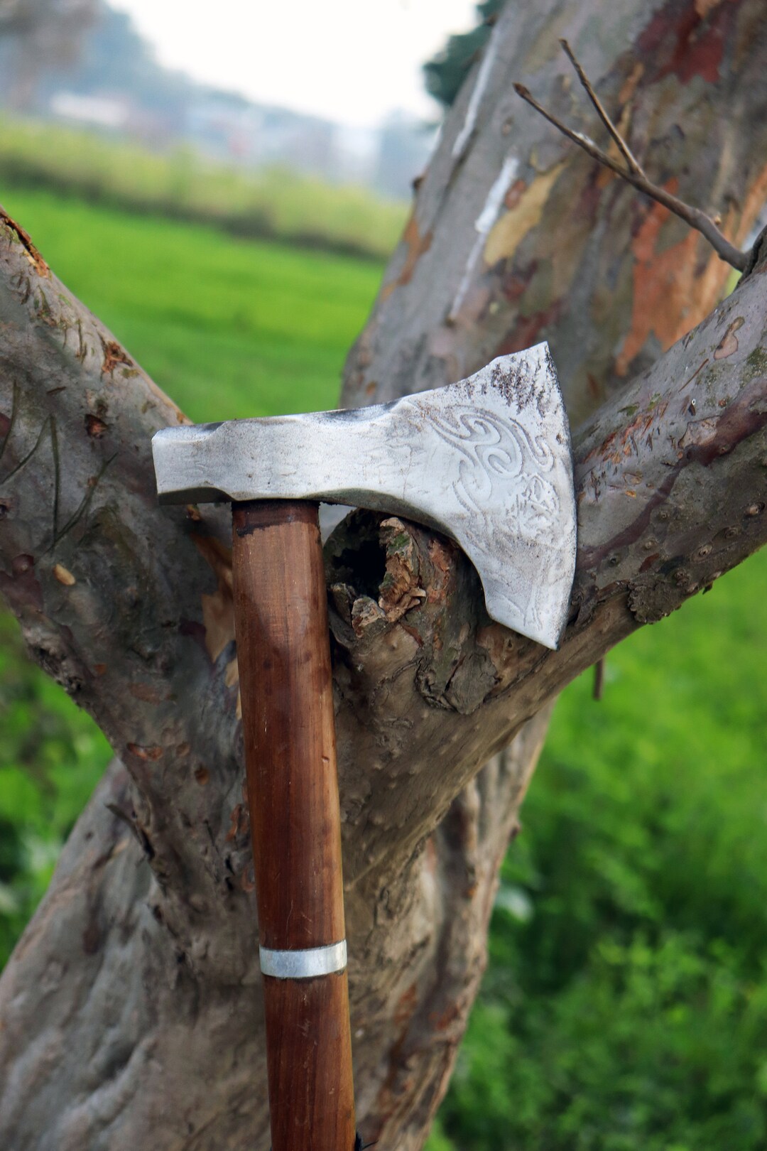 DH Tool-001 Hand Forged 5160 High Carbon Steel Axe With Rose Wood ...