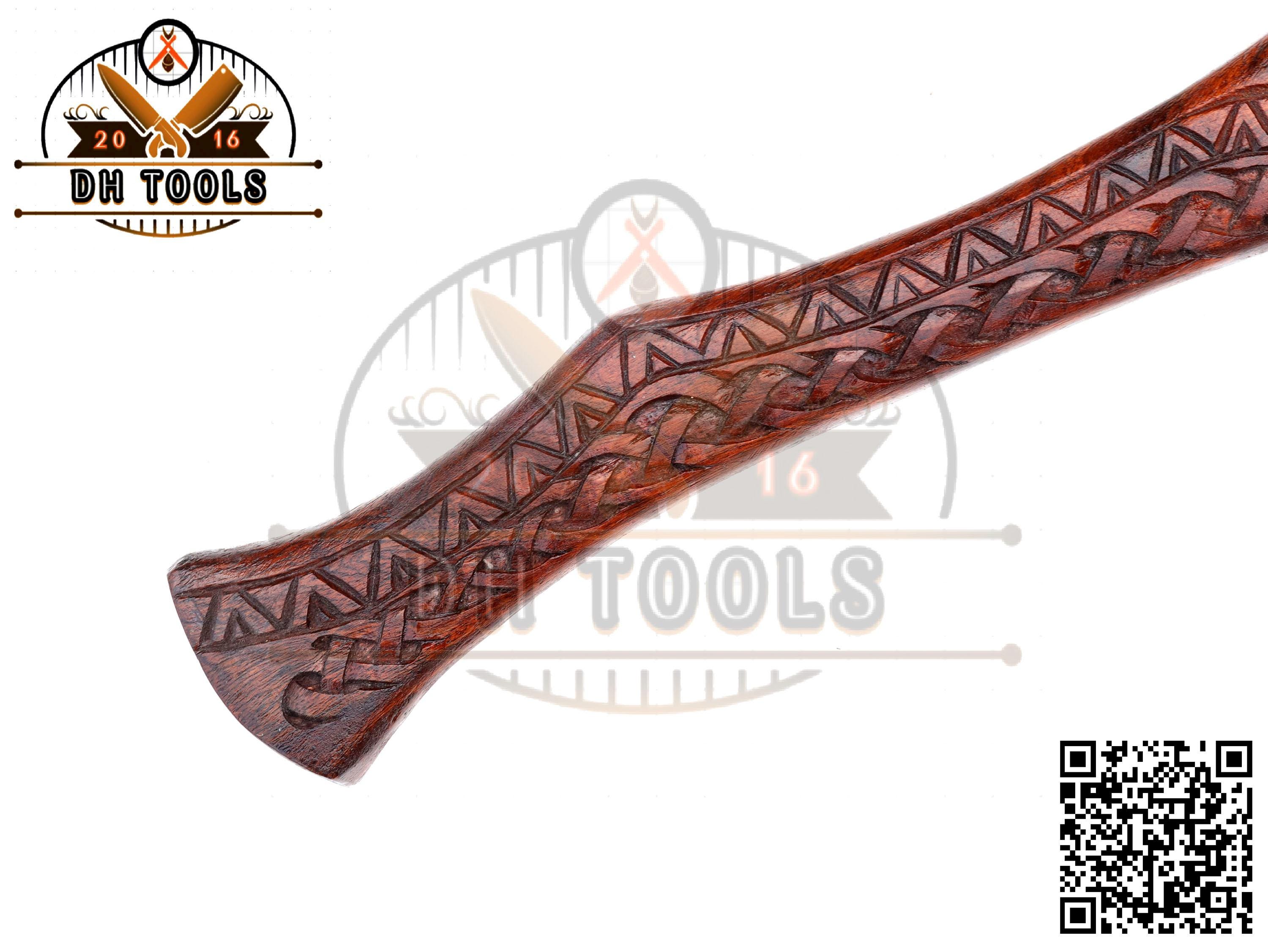 Hand Carved Viking Axe Handle Blank: Walnut Wood, Camping Hunting Axe ...