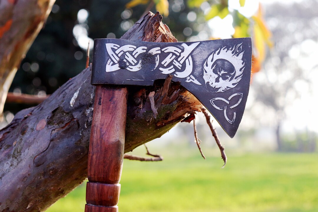 DH Tool-001 Hand Forged 5160 High Carbon Steel Axe With Rose Wood ...