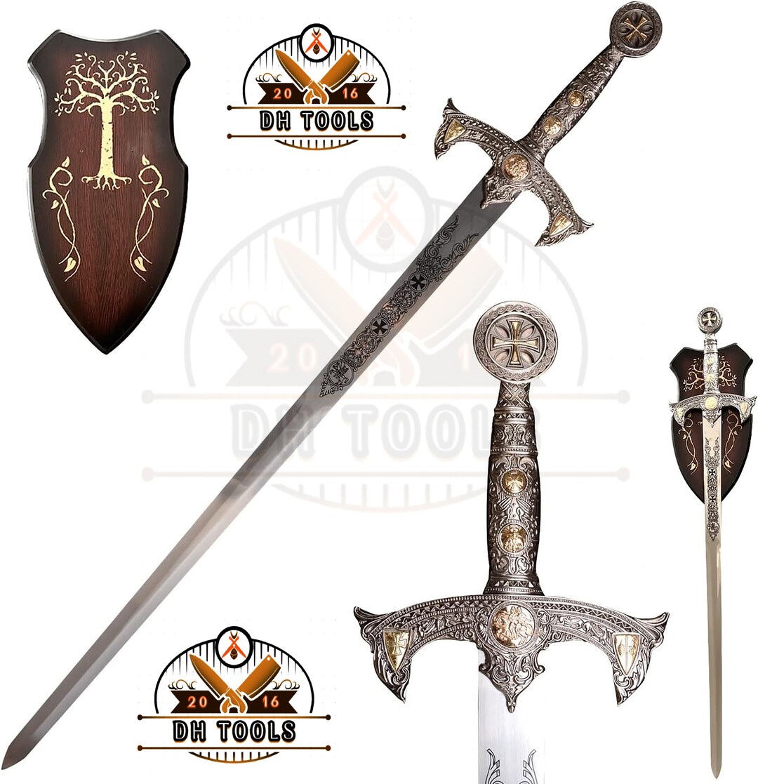 Templar Knights Sacred Holy Longsword Ornate Full Length Steel Sword ...