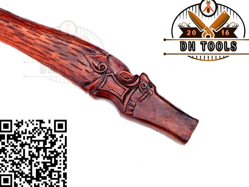 Hand Carved Viking Axe Handle Blank: Walnut Wood, Camping Hunting Axe ...