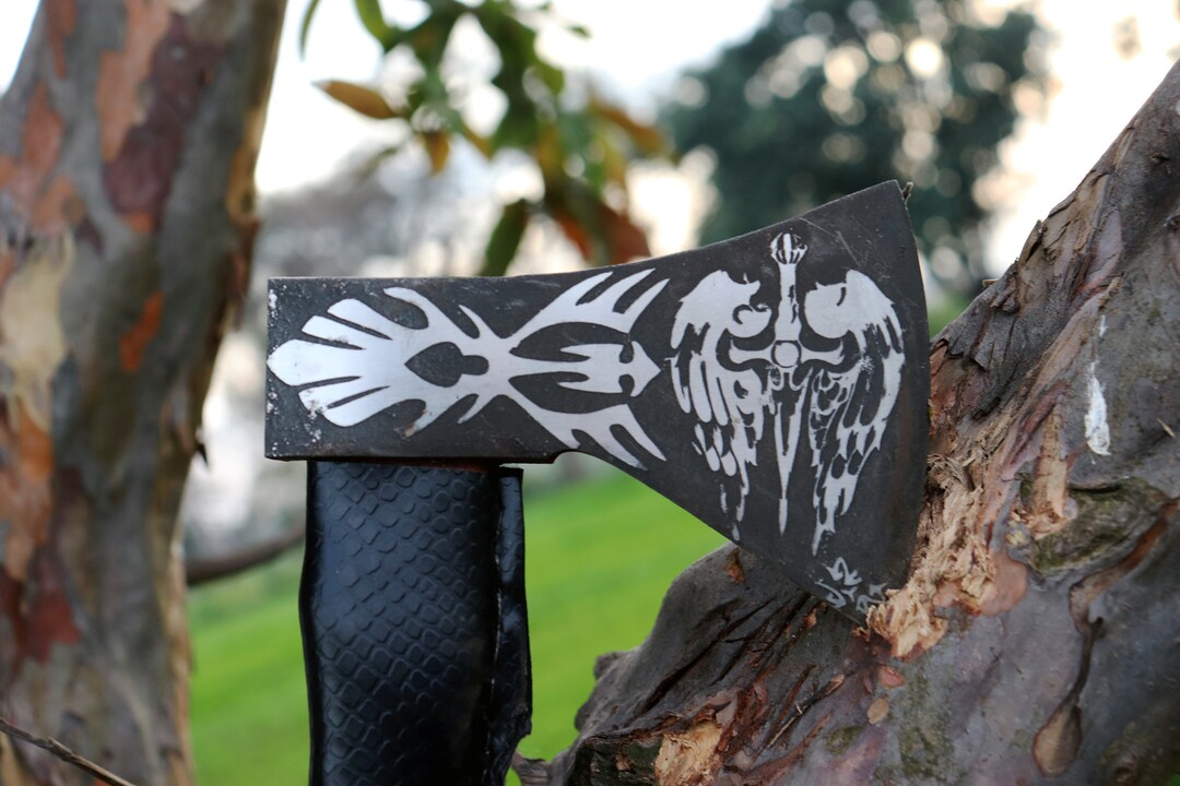 Handmade VIKING AXE With Ash Wood Shaft, Camping/hunting Axe Ragnar Axe ...