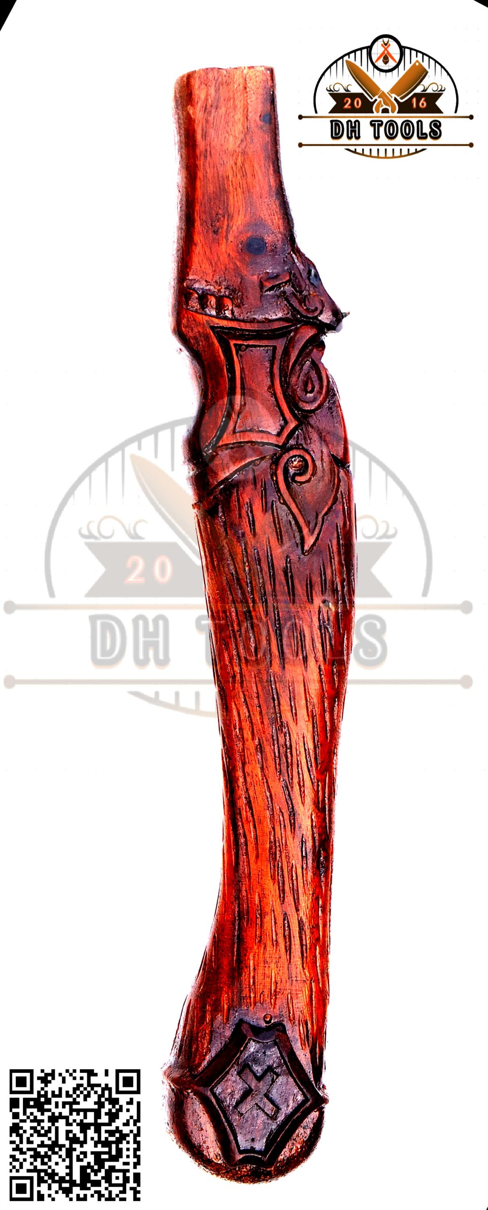 Hand Carved Viking Axe Handle Blank: Walnut Wood, Camping Hunting Axe ...