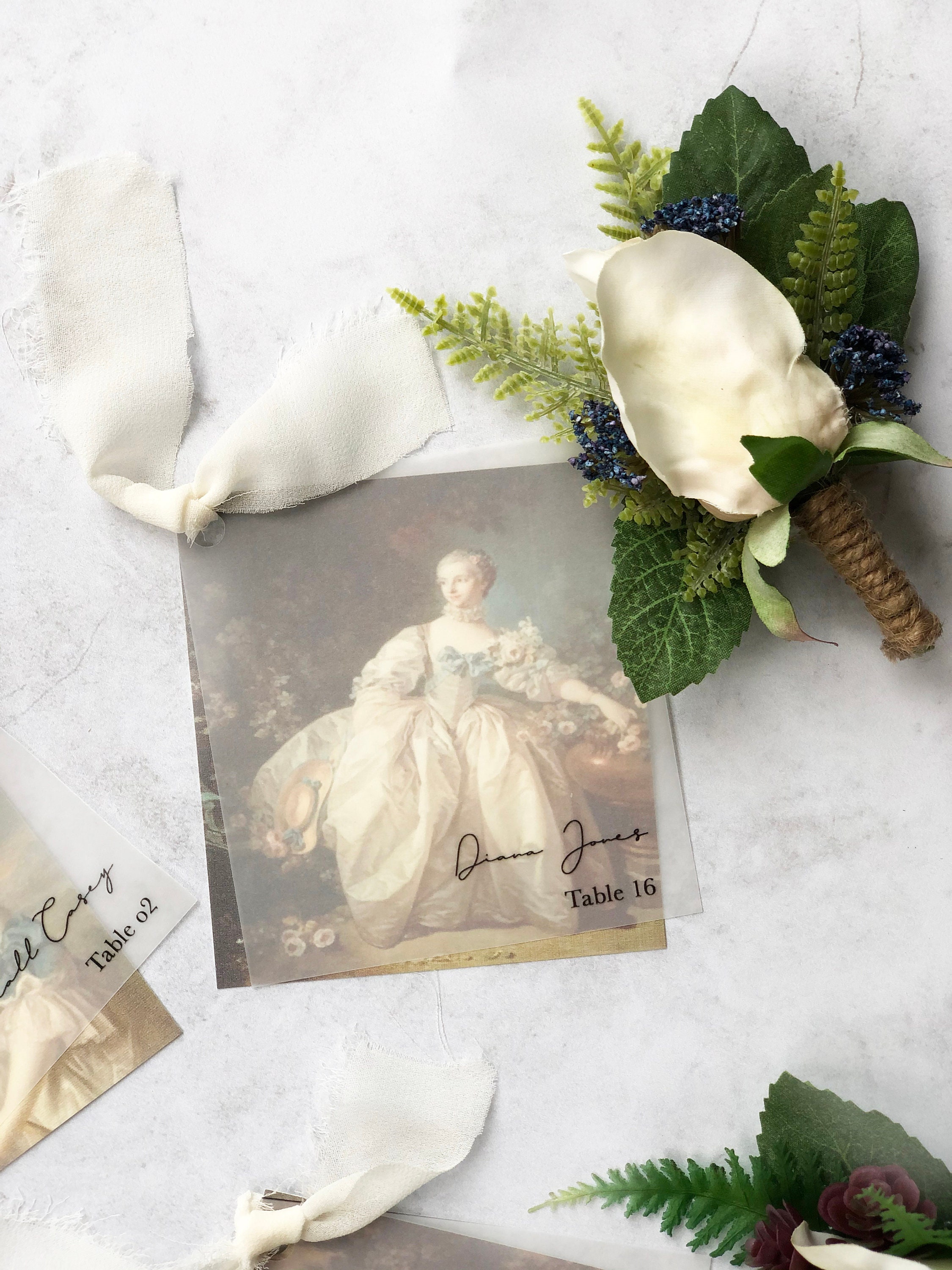Sample-old World European Wedding Place Card- Fully Customizable - Etsy