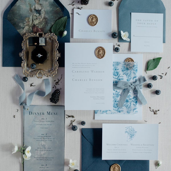 Toile Wedding Invitations - Etsy