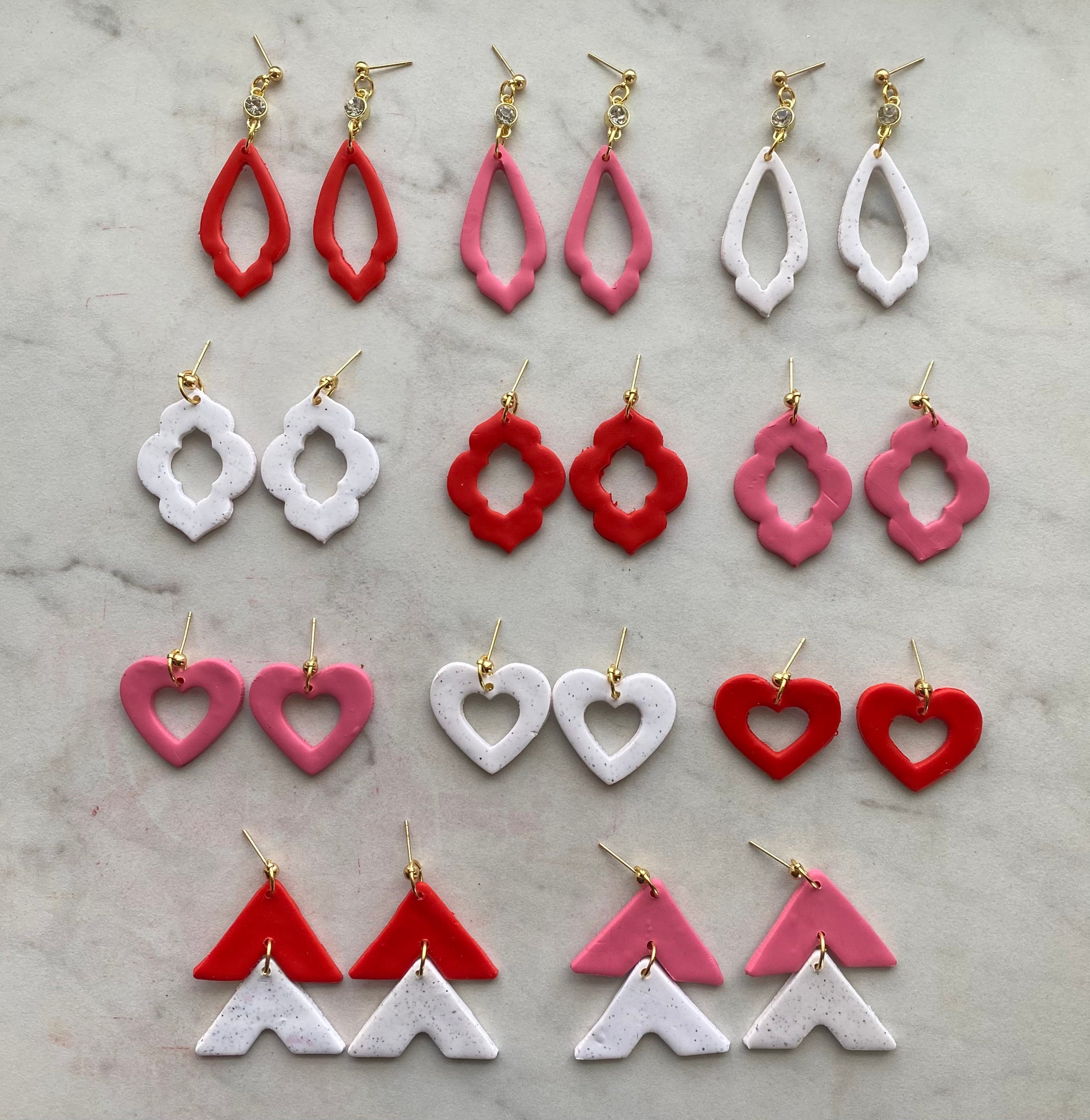 Valentines Day Clay Earrings Etsy