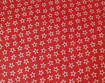 Red Stars Fabric | Etsy