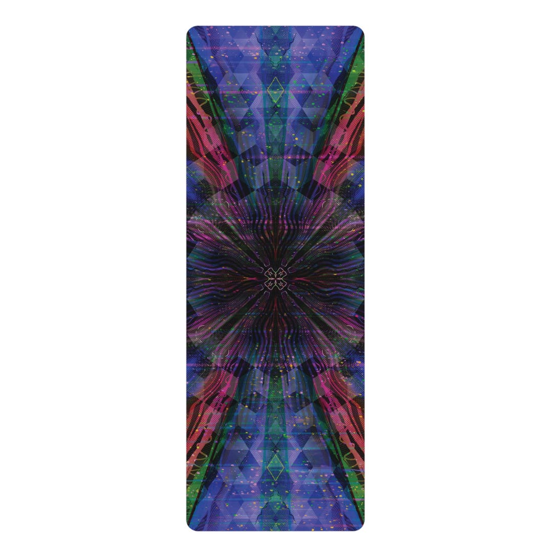 Trippy Rubber Yoga Mat, "blue Portal" Design - Etsy