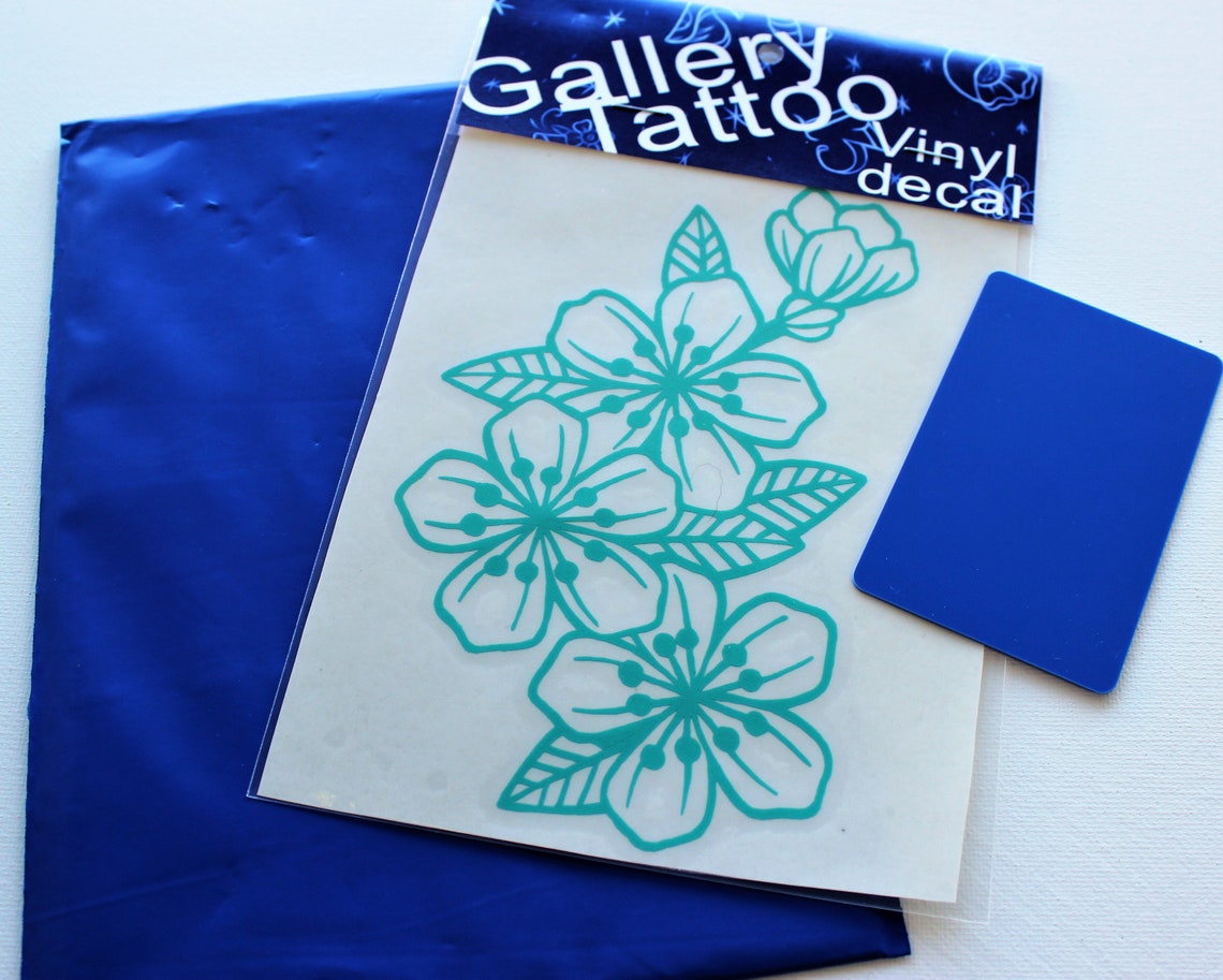 Tropical Flowers Vinyl Decal 5 X 7 Vinyl Decal Tattoo Art - Etsy