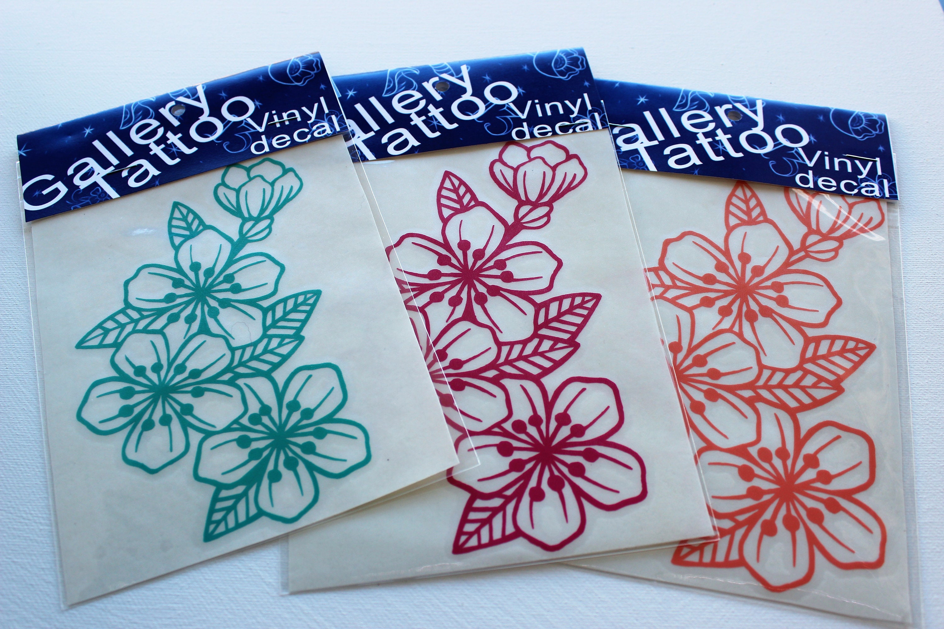 Tropical Flowers Vinyl Decal 5 x 7 Vinyl Decal Tattoo Art | Etsy