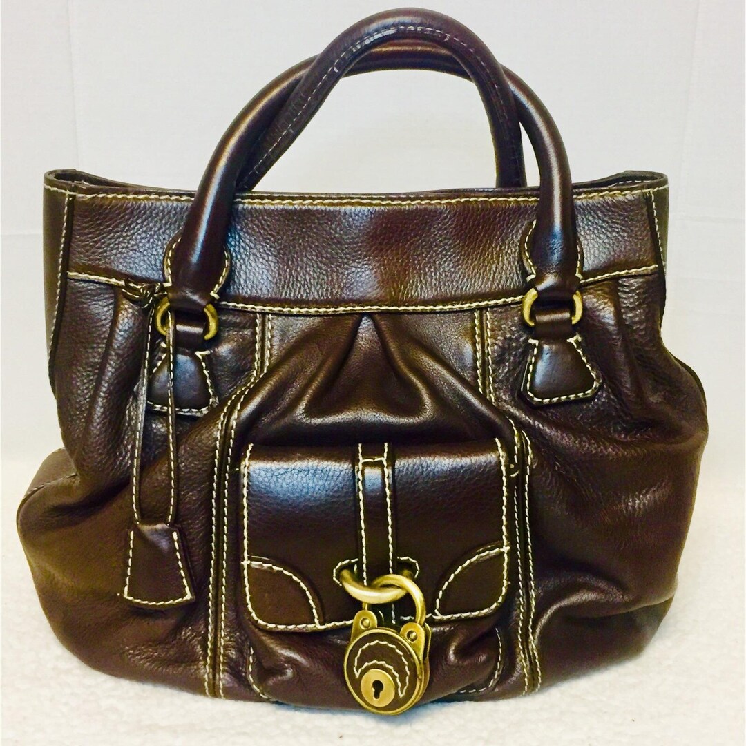 BUTI Italy Pebbled Leather Women's Tote Bag Slouchy Chocolate Brownw ...