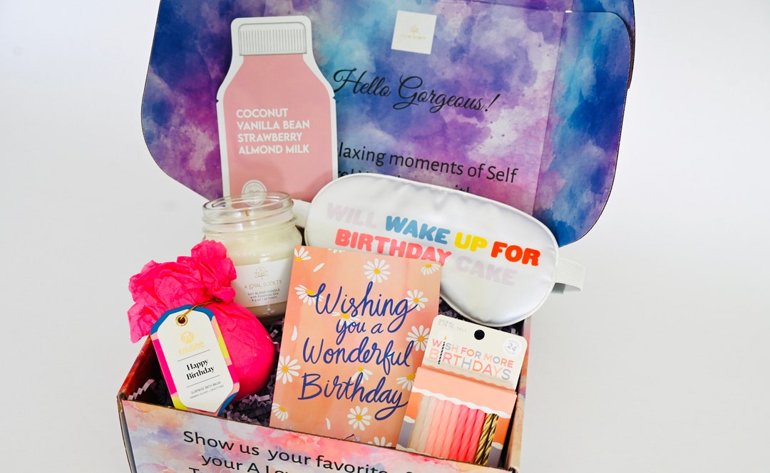Birthday Gift Box, Spa Basket, Birthday Gift for Friend, Self Care Gift ...